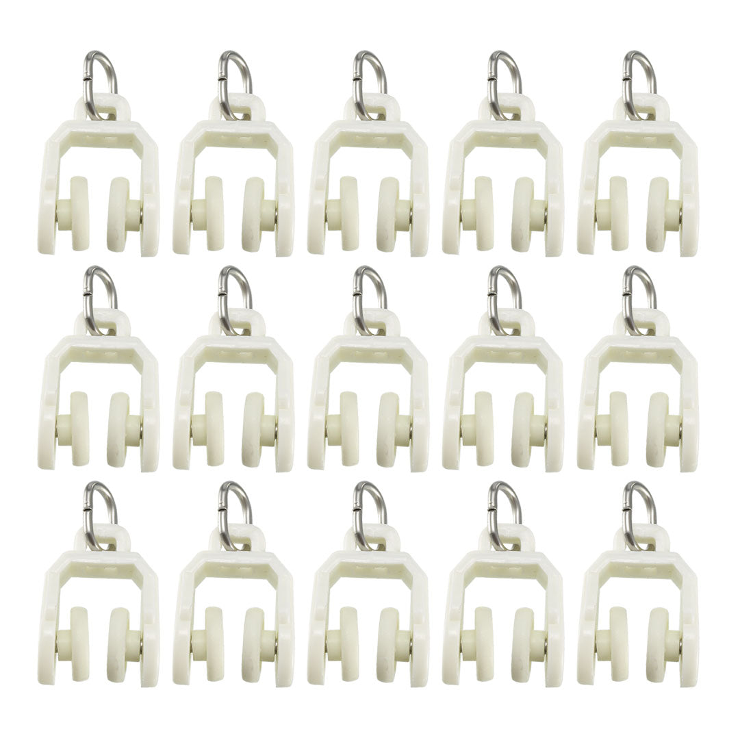 Uxcell Curtain Track Plastic Twin Wheeled Carriers Drapery Rail Sliding ...