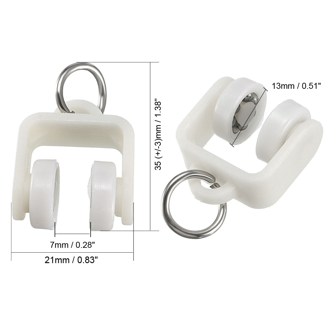 Uxcell Curtain Track Plastic Twin Wheeled Carriers Drapery Rail Sliding ...