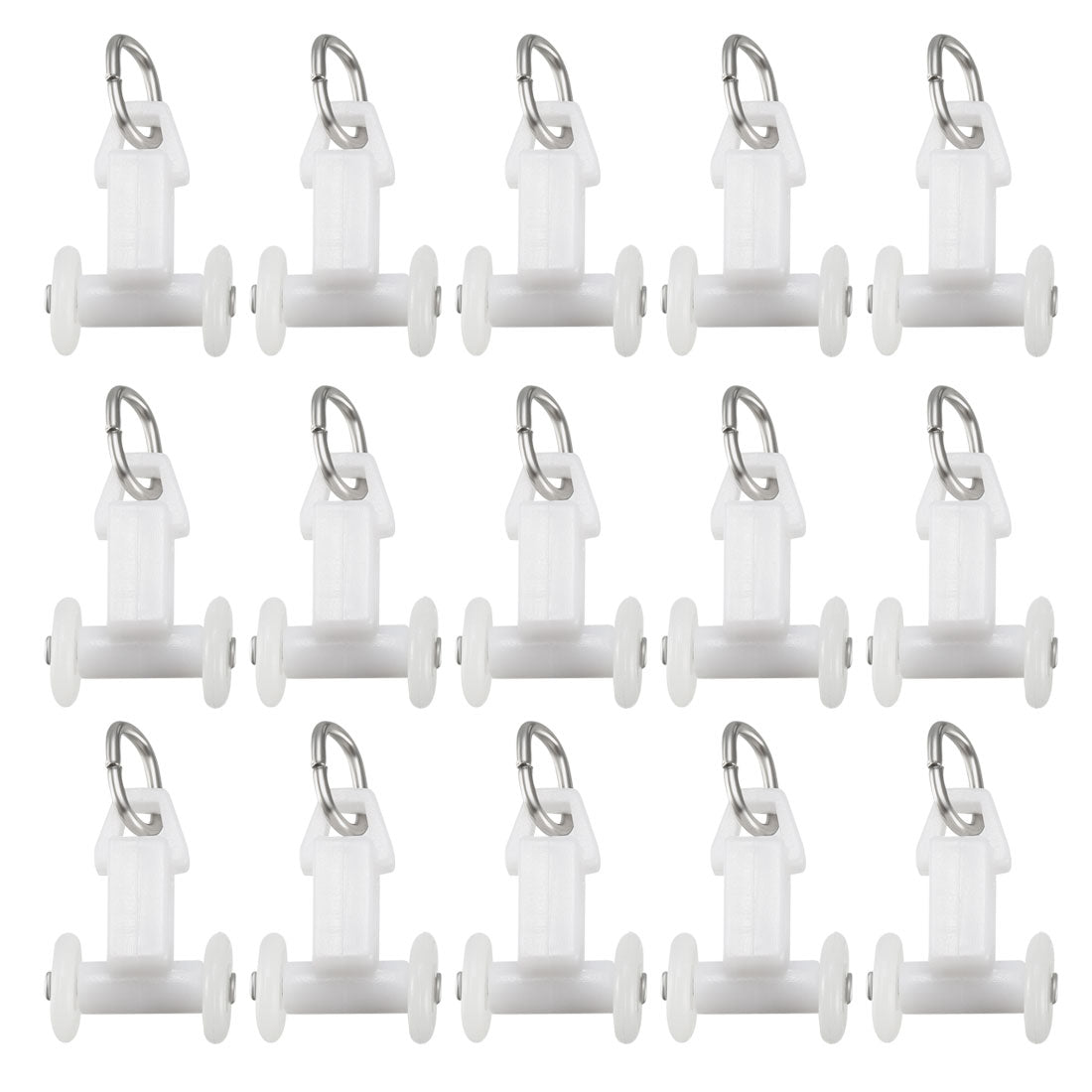Uxcell Curtain Track Plastic Twin Wheeled Carriers Drapery Rail Sliding ...