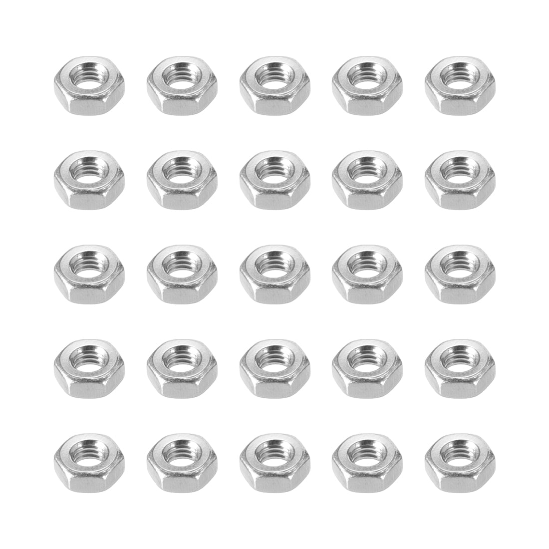 Uxcell 316 Stainless Steel Hexagon Hex Nut Silver Tone 25pcs | Harfington