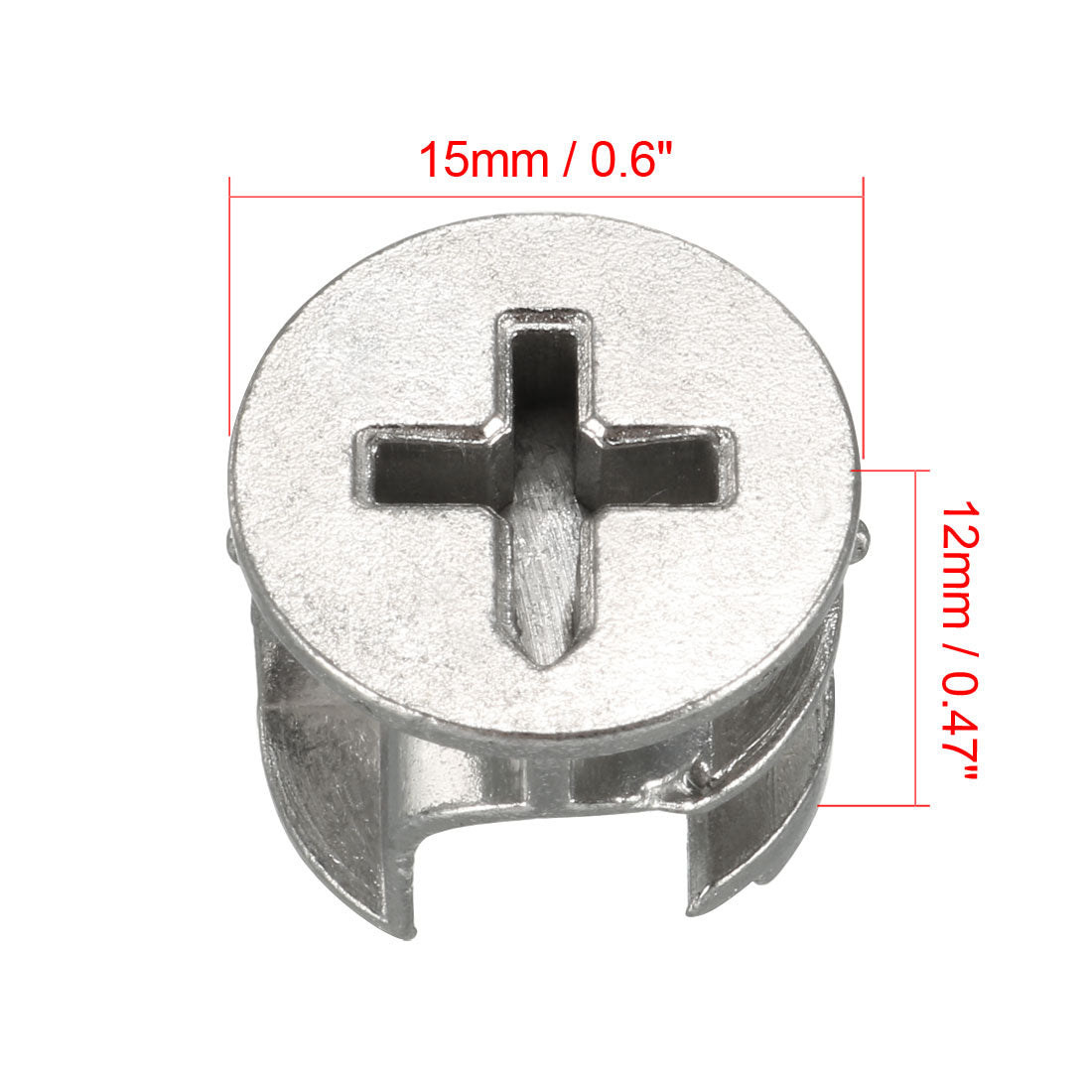 Uxcell 15mm Dia Furniture Connecting Cam Lock Fittings Nut Zinc Alloy ...