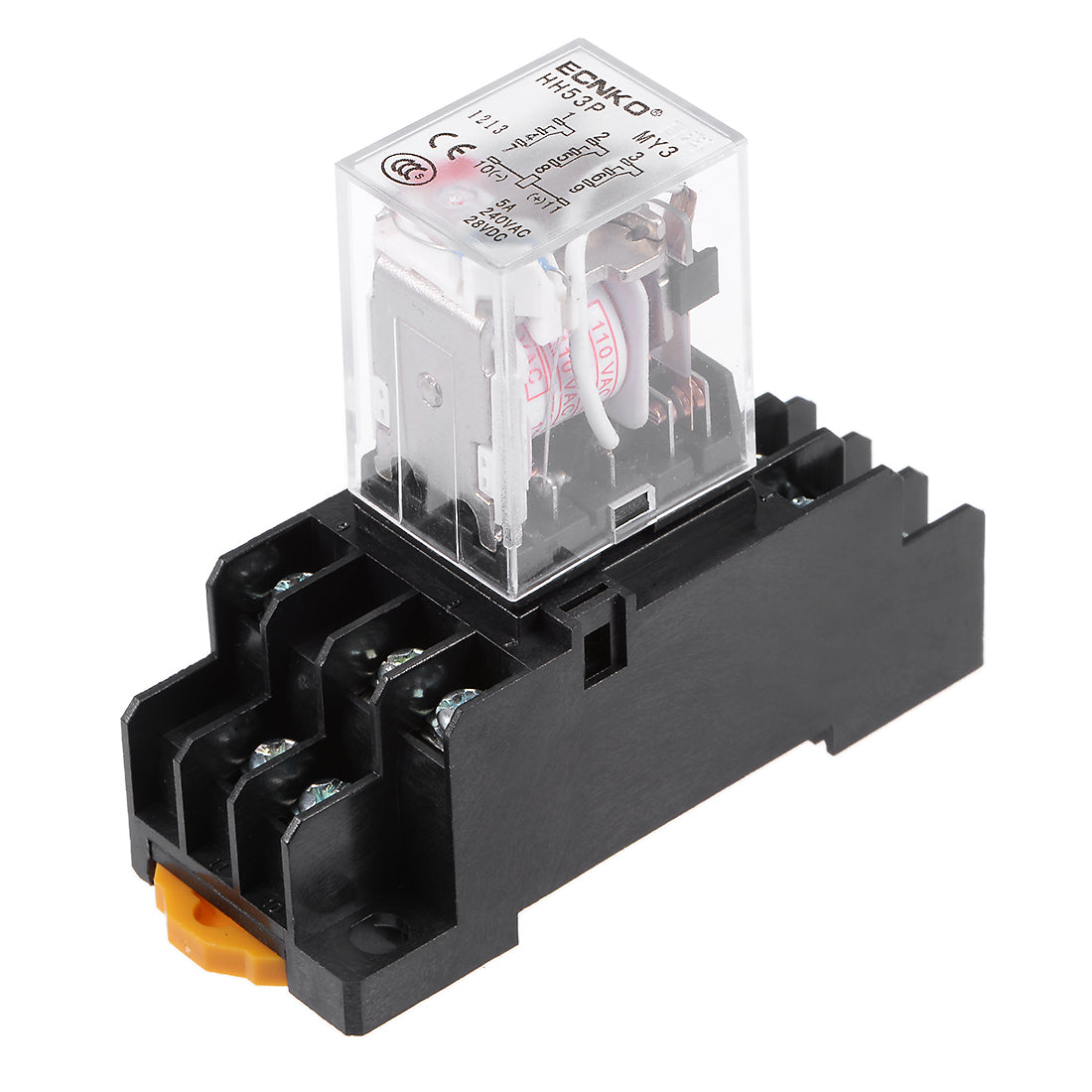 Uxcell HH53P AC 110V Coil 3P3T 11 Pins Electromagnetic Power Relay Red ...