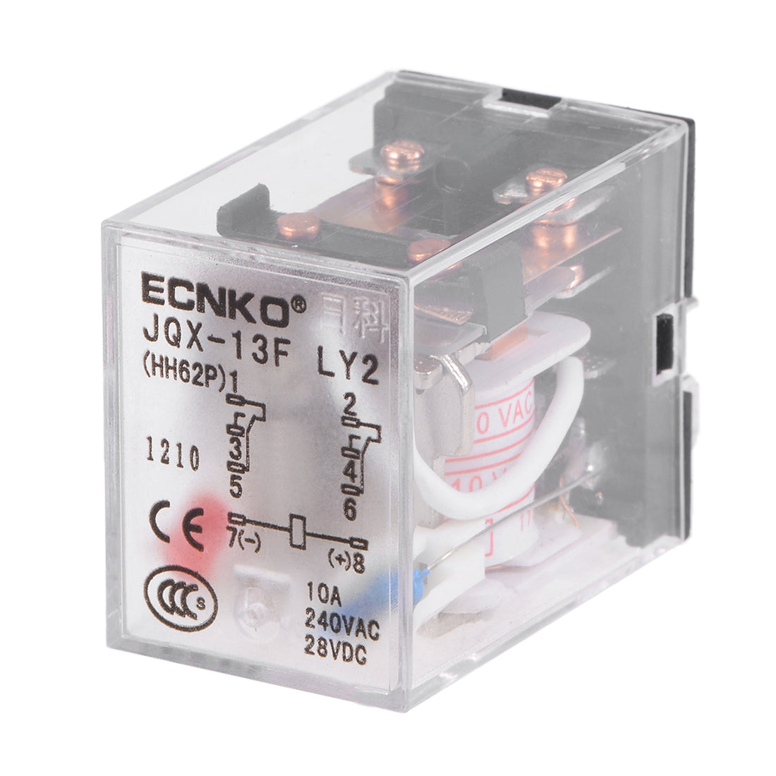 Uxcell JQX-13F AC110V Coil DPDT 8Pins Red Light Electromagnetic Power ...