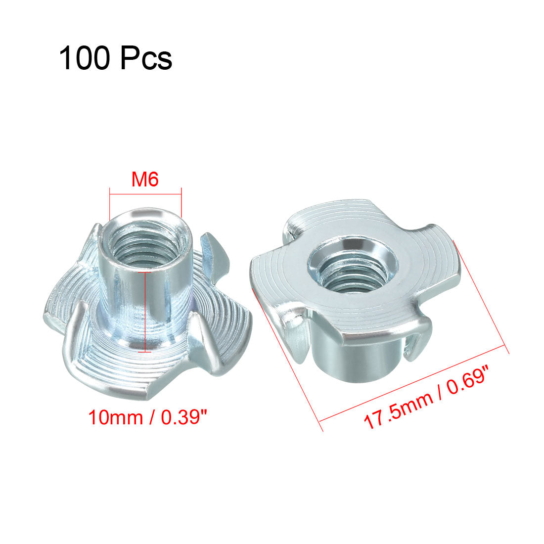Uxcell 4 Pronged Tee Nut T-Nuts | Harfington