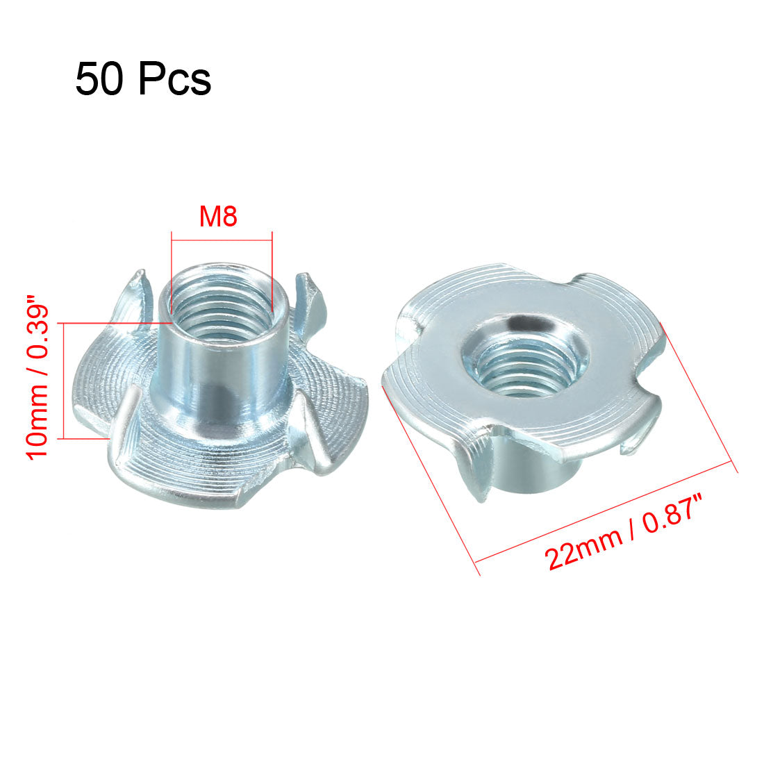 Uxcell 4 Pronged Tee Nut T-Nuts | Harfington