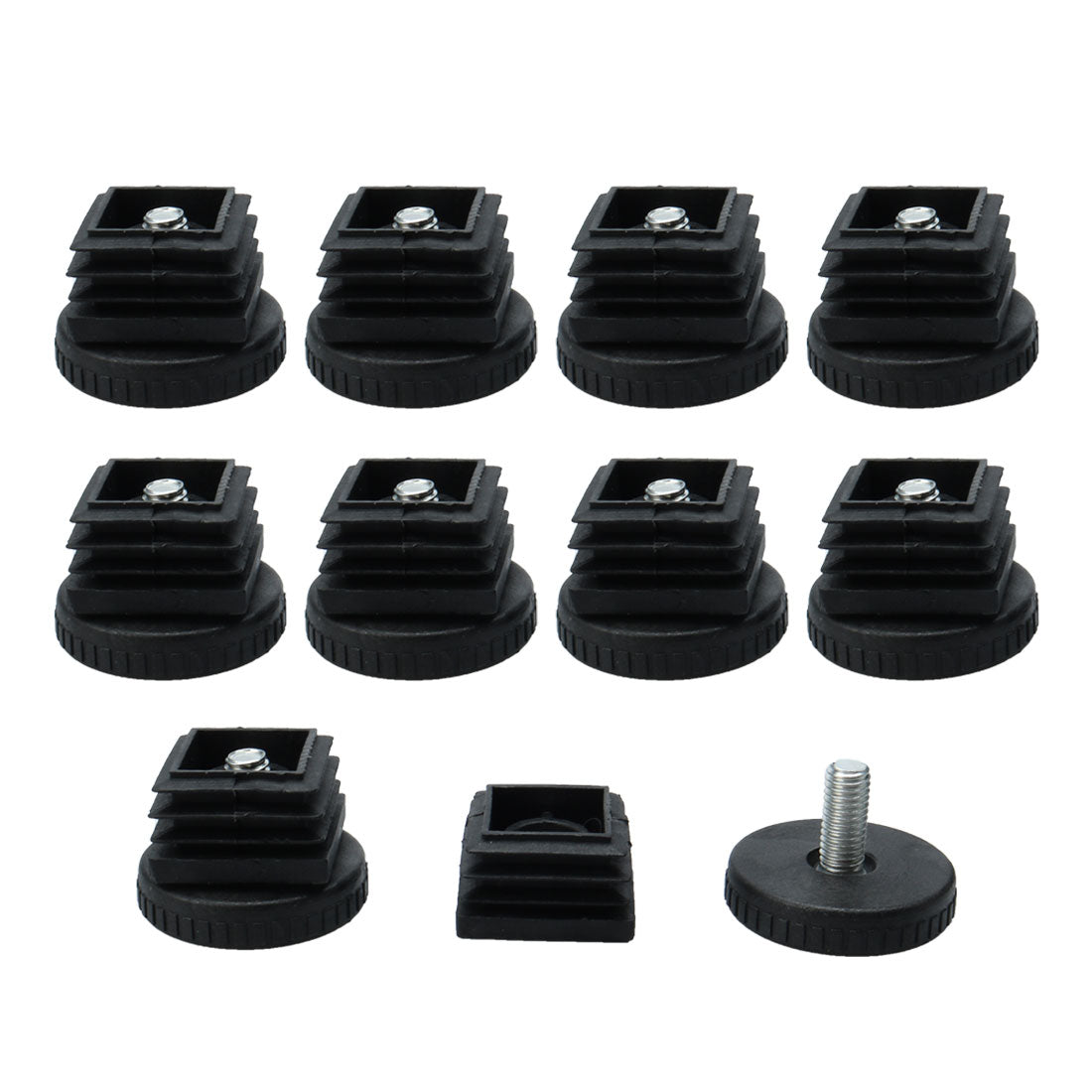 Uxcell Leveling Feet 40 x 40mm Square Inserts Sofa Leg Adjustable ...