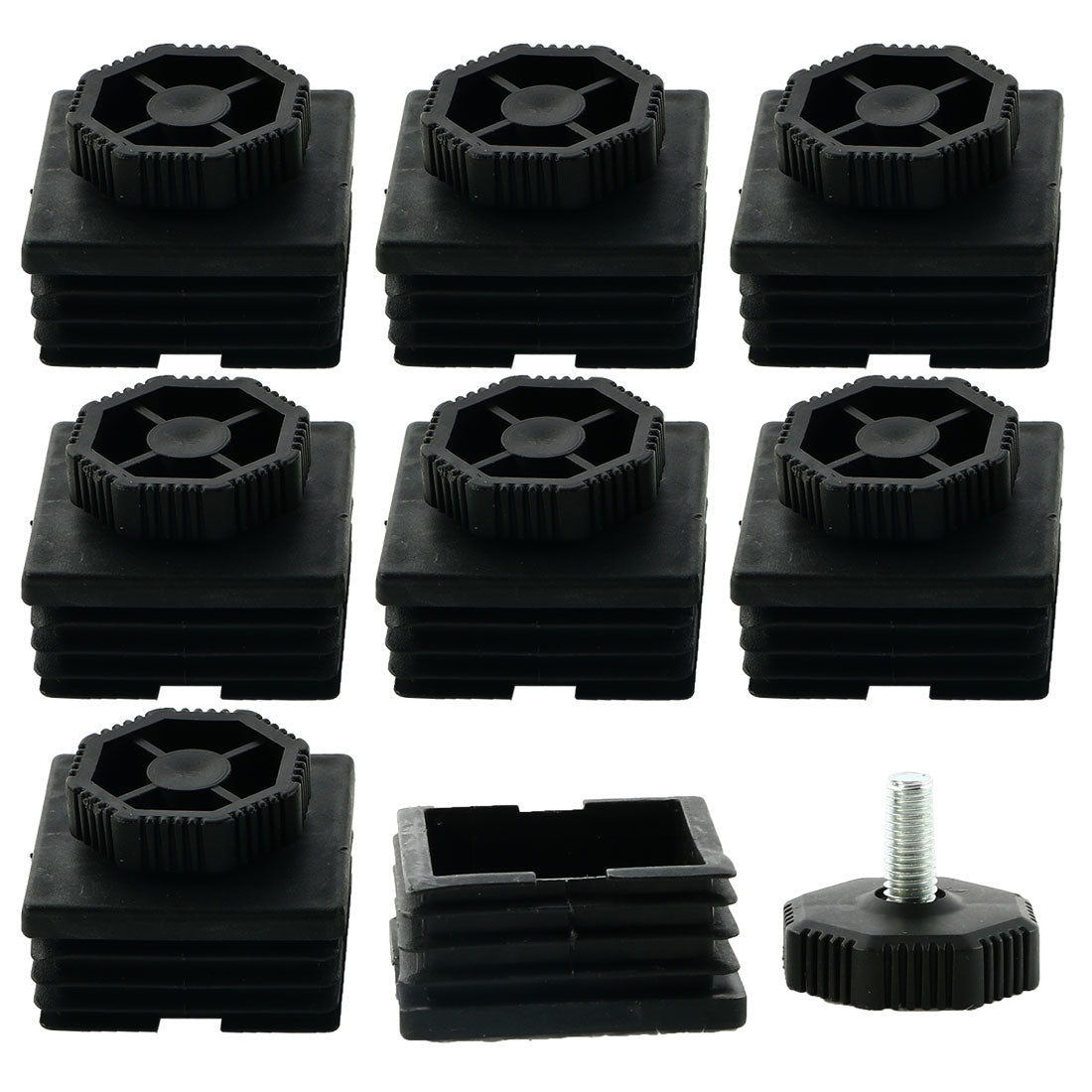 Uxcell Adjustable Leveling Feet 50 x 50mm Square Insert Kit Furniture ...