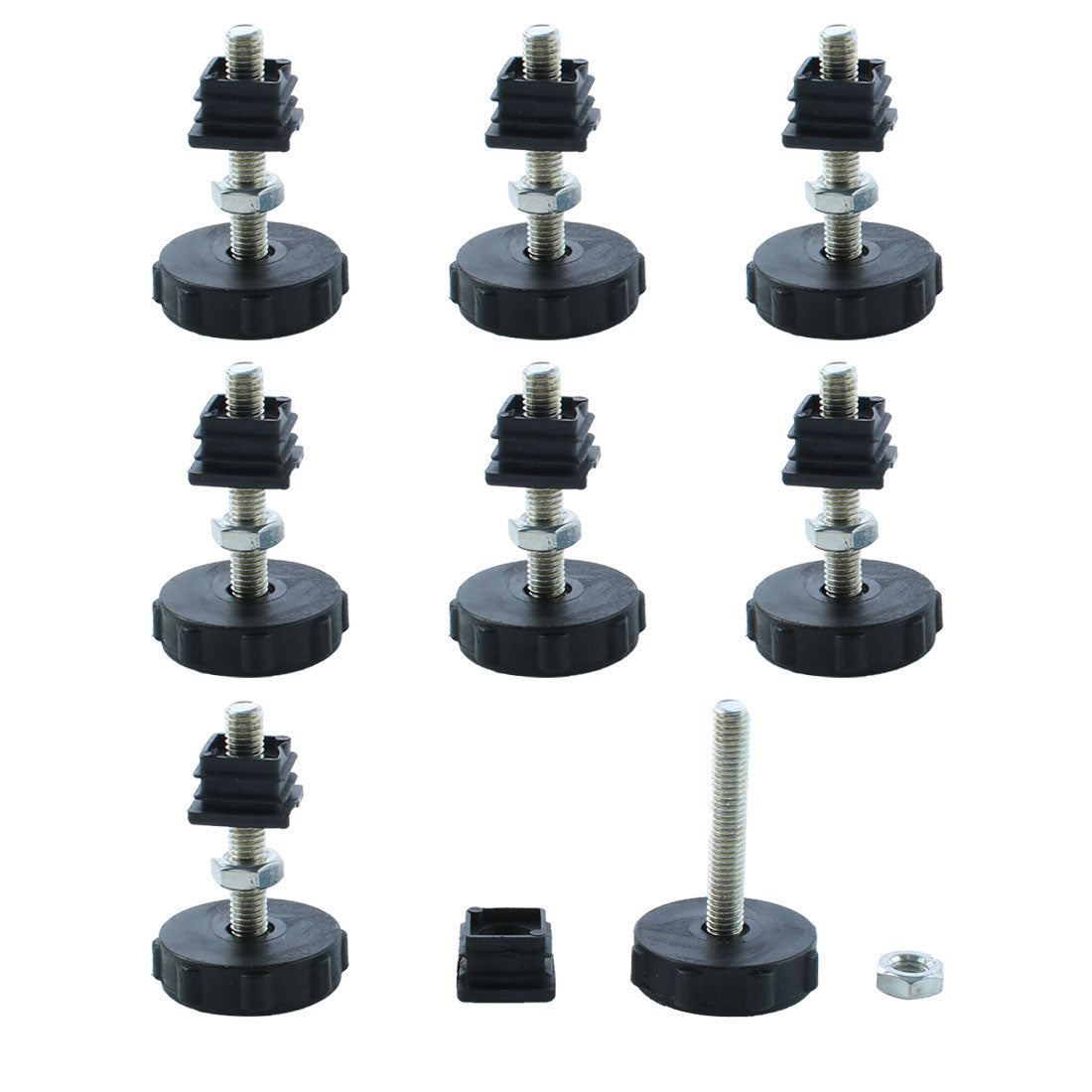 Uxcell Adjustable Leveling Feet 20 x 20mm Square Inserts Furniture ...