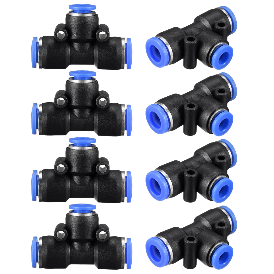 Uxcell 8 pcs Push To Connect Fittings T Type Tube Connect 5/16“ -15/64 ...