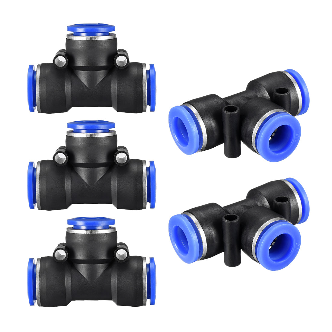 Uxcell 5pcs Push To Connect Fittings T Type Tube Connect 10 mm or 25/64 ...