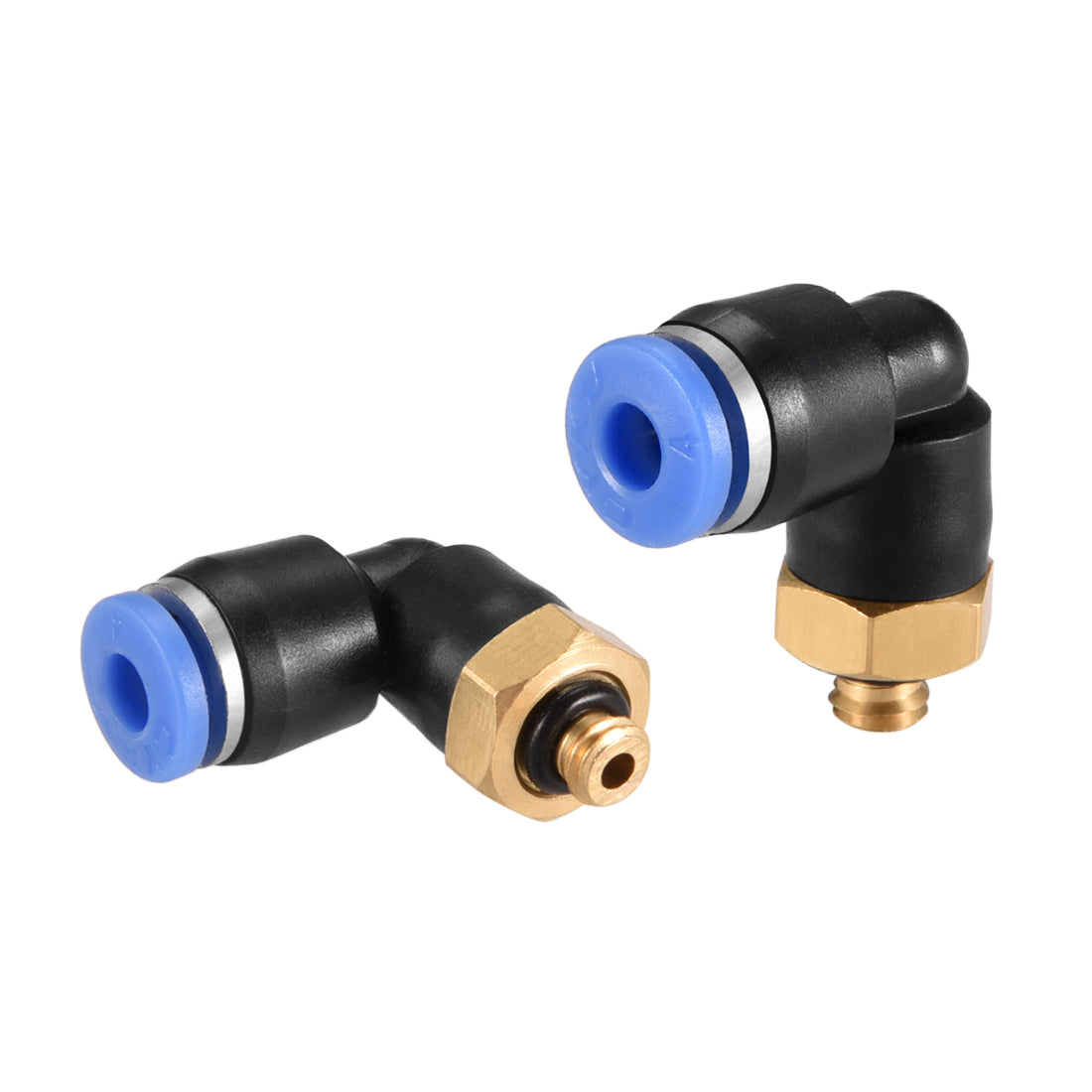 Uxcell PL4-M5 Pneumatic Push to Connect Fitting, Male Elbow - 5/32 ...