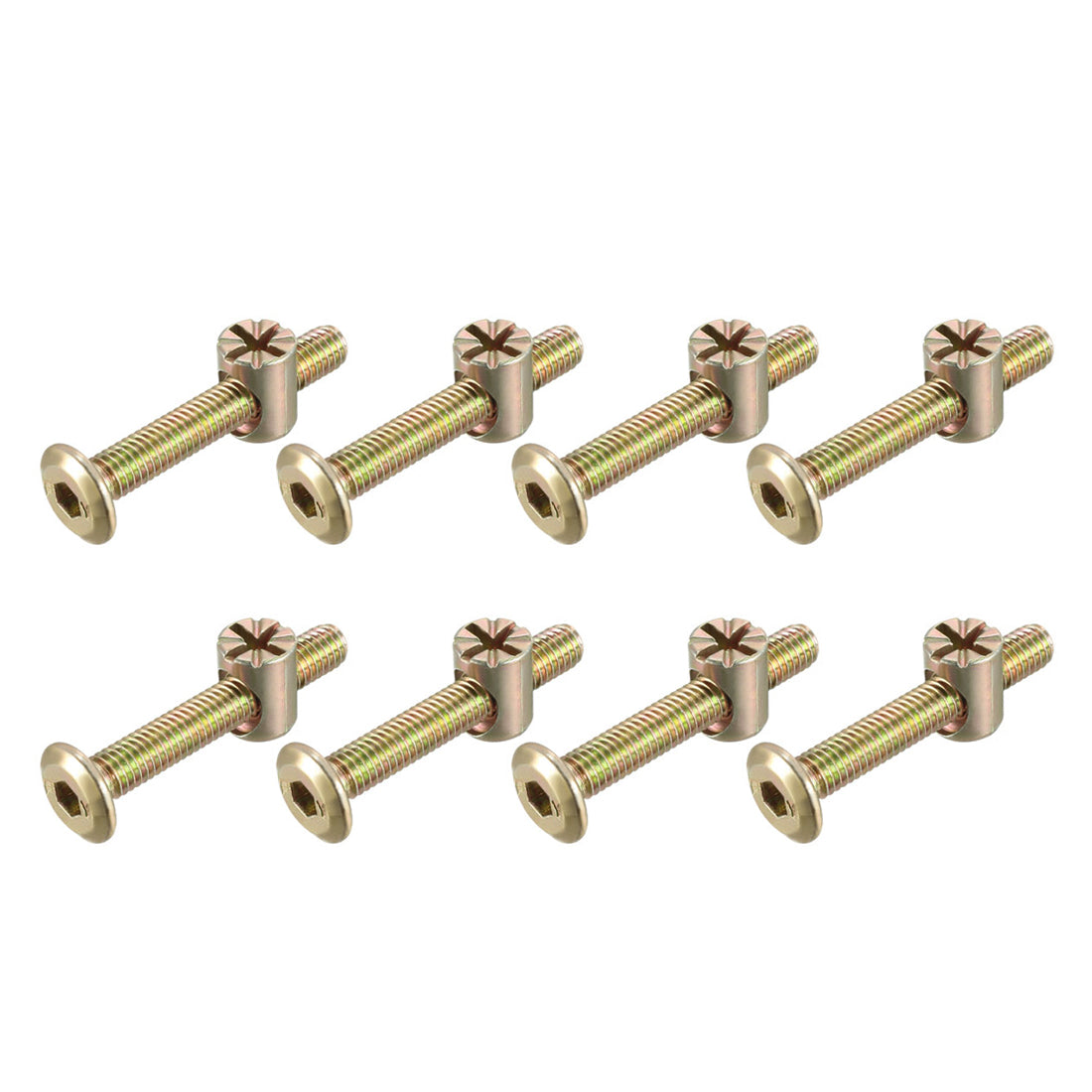 M6 Carbon Steel Zinc Plated Bronze Tone Furniture Bolts Nuts | Harfington