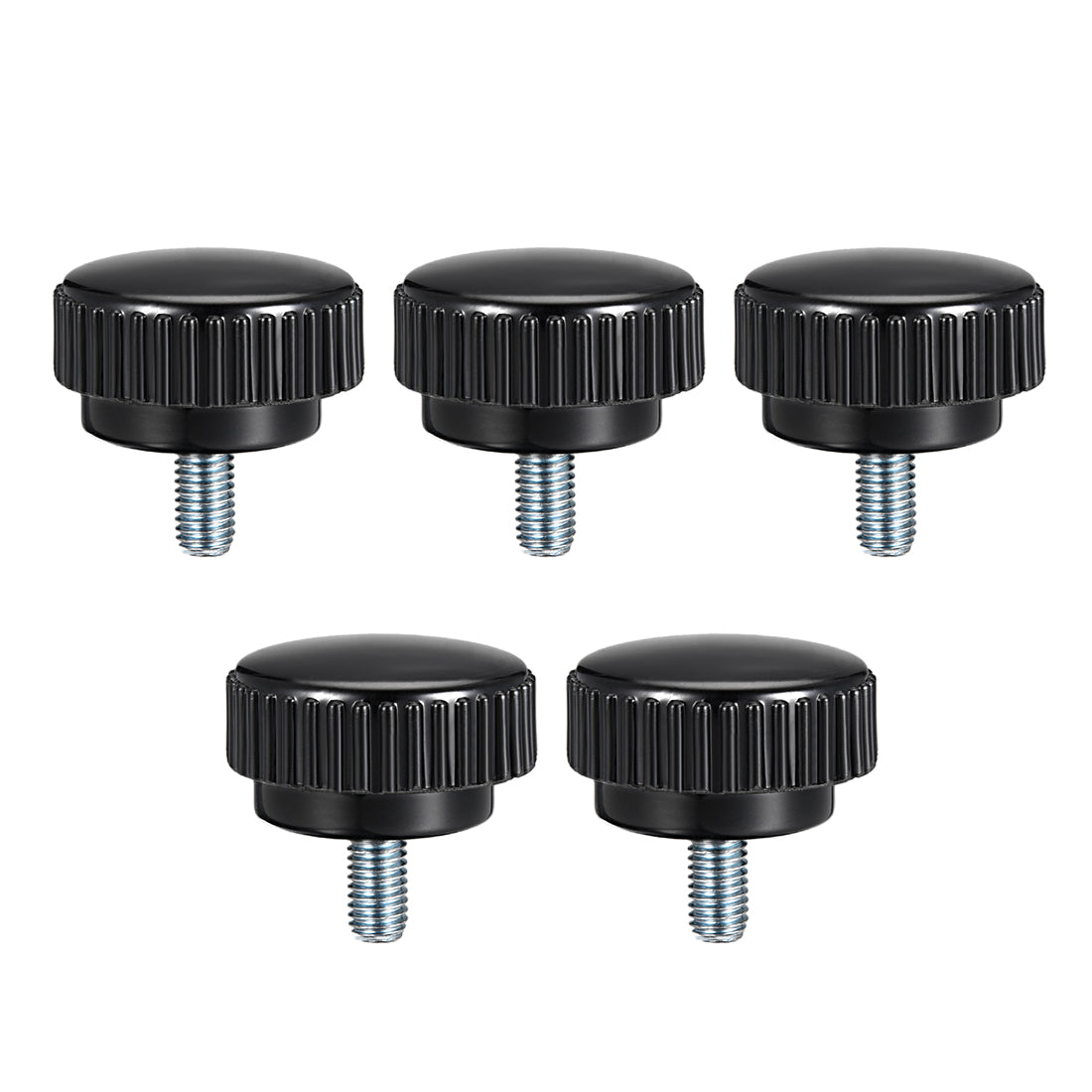 Male Threaded Knurled Knobs Grip Thumb Screw on Mechanical Round Head ...