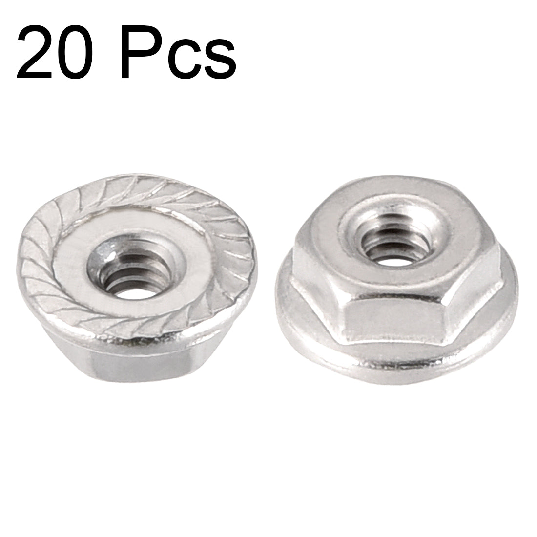 Serrated Flange, Hex Lock Nut 304 Stainless Steel | Harfington