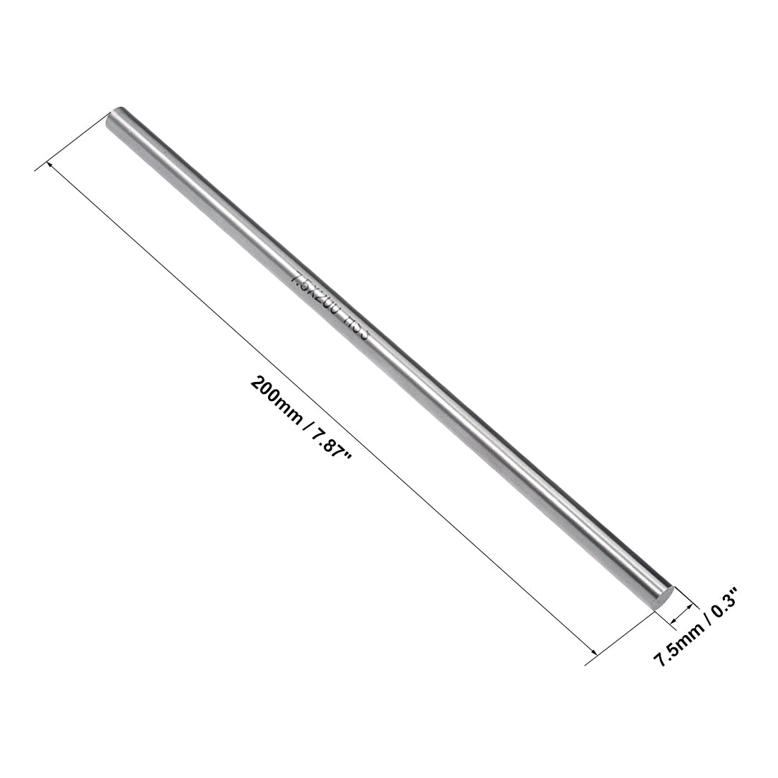 Uxcell Round Metal Rods High Speed Steel (HSS) Lathe Bar Stock DIY Tool ...