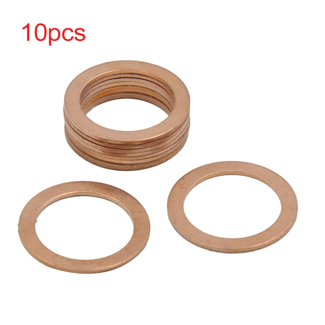 10pcs 19mm Inner Diameter Copper Washers Flat Sealing Gaskets Ring ...