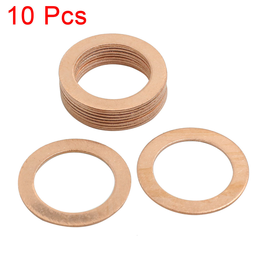10 Pcs 22mm Inner Diameter Flat Copper Washers Parts Sealing Gasket ...
