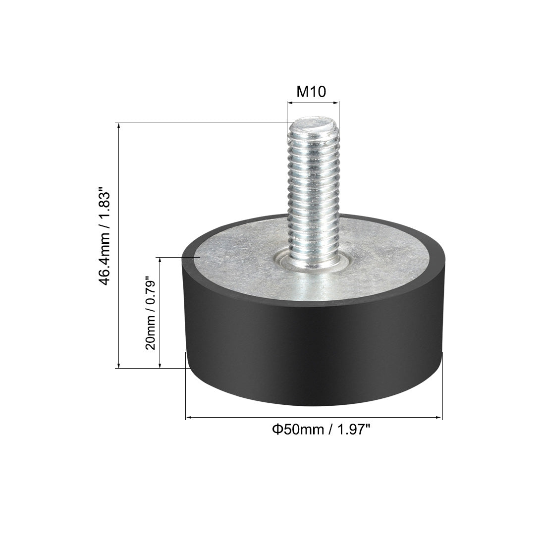 Uxcell M5 Thread Rubber Mounts,Vibration Isolators,Cylindrical w Studs ...