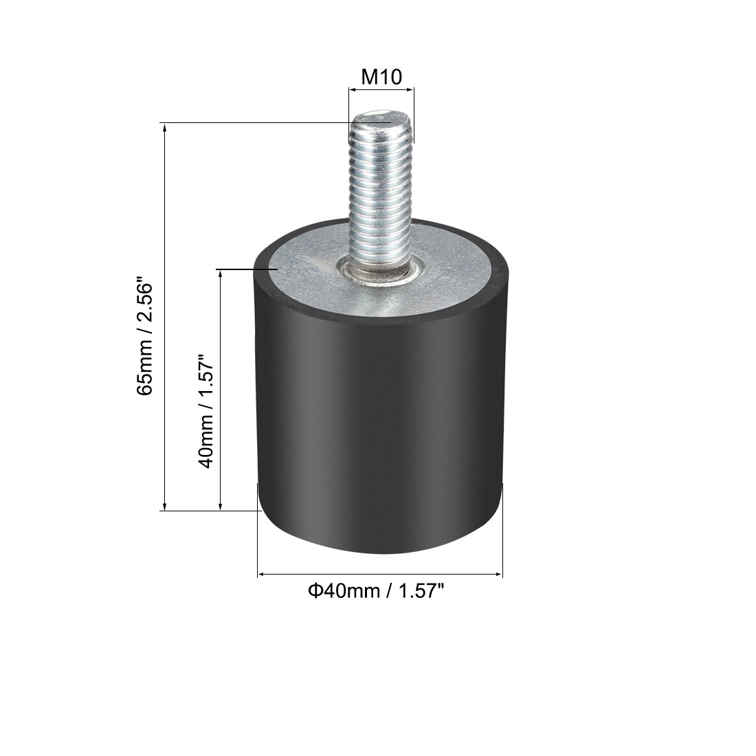 Uxcell M5 Thread Rubber Mounts,Vibration Isolators,Cylindrical w Studs ...