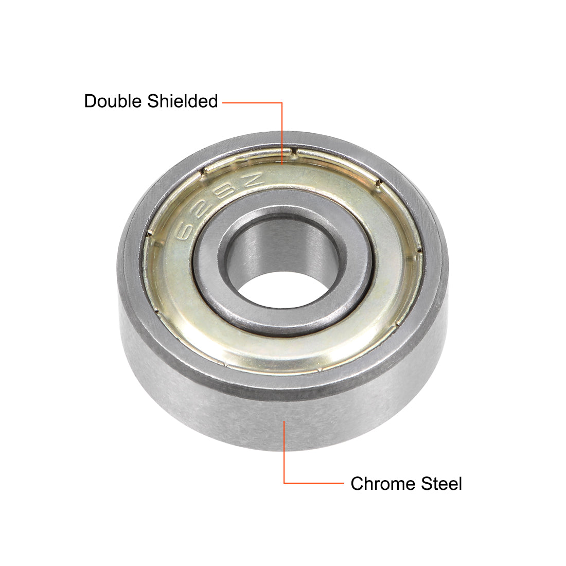 Uxcell Deep Groove Ball Bearings Metric Double Shielded Chrome Steel ...