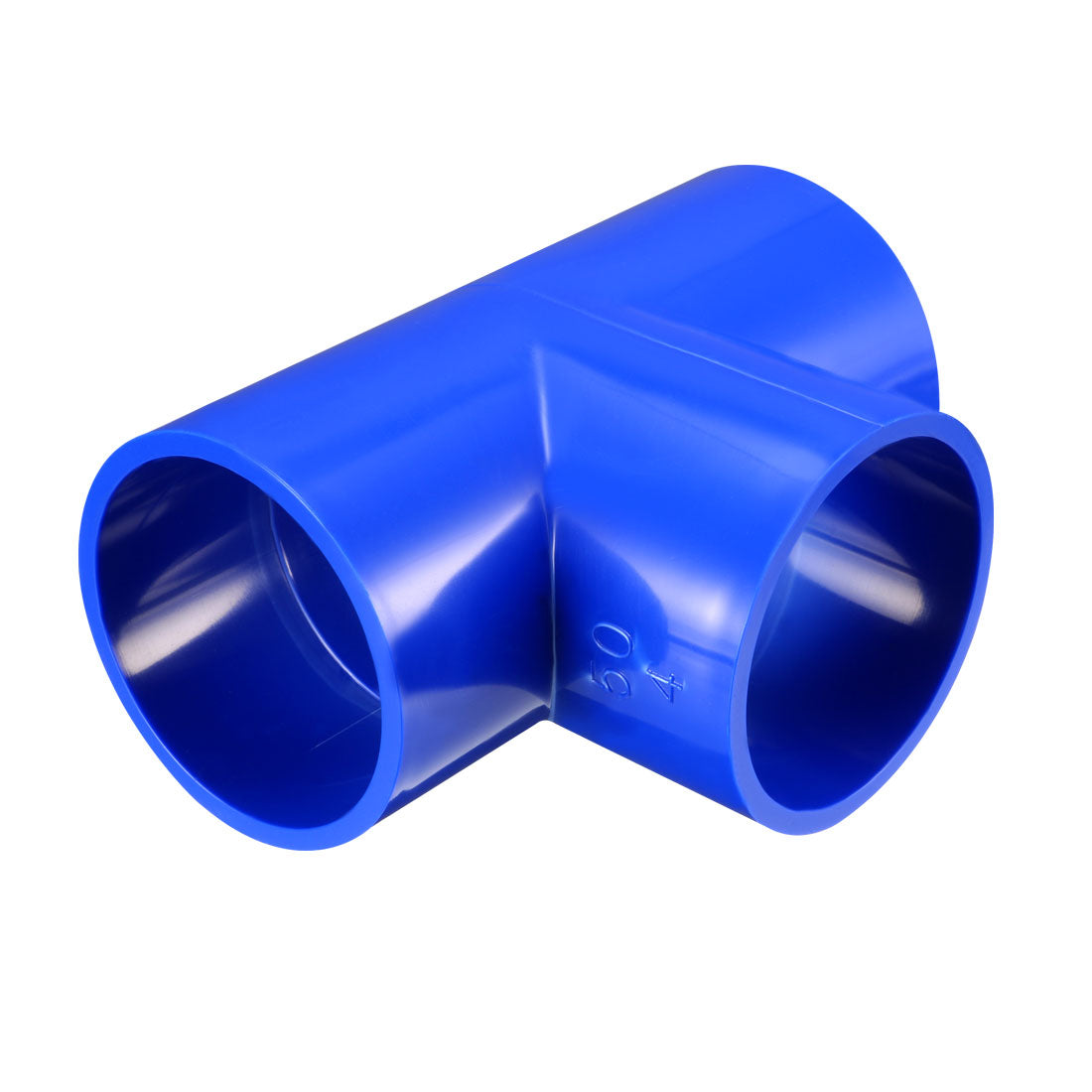 Uxcell 50mm Slip Tee PVC Pipe Fitting T-Shaped Coupling Connector Blue ...