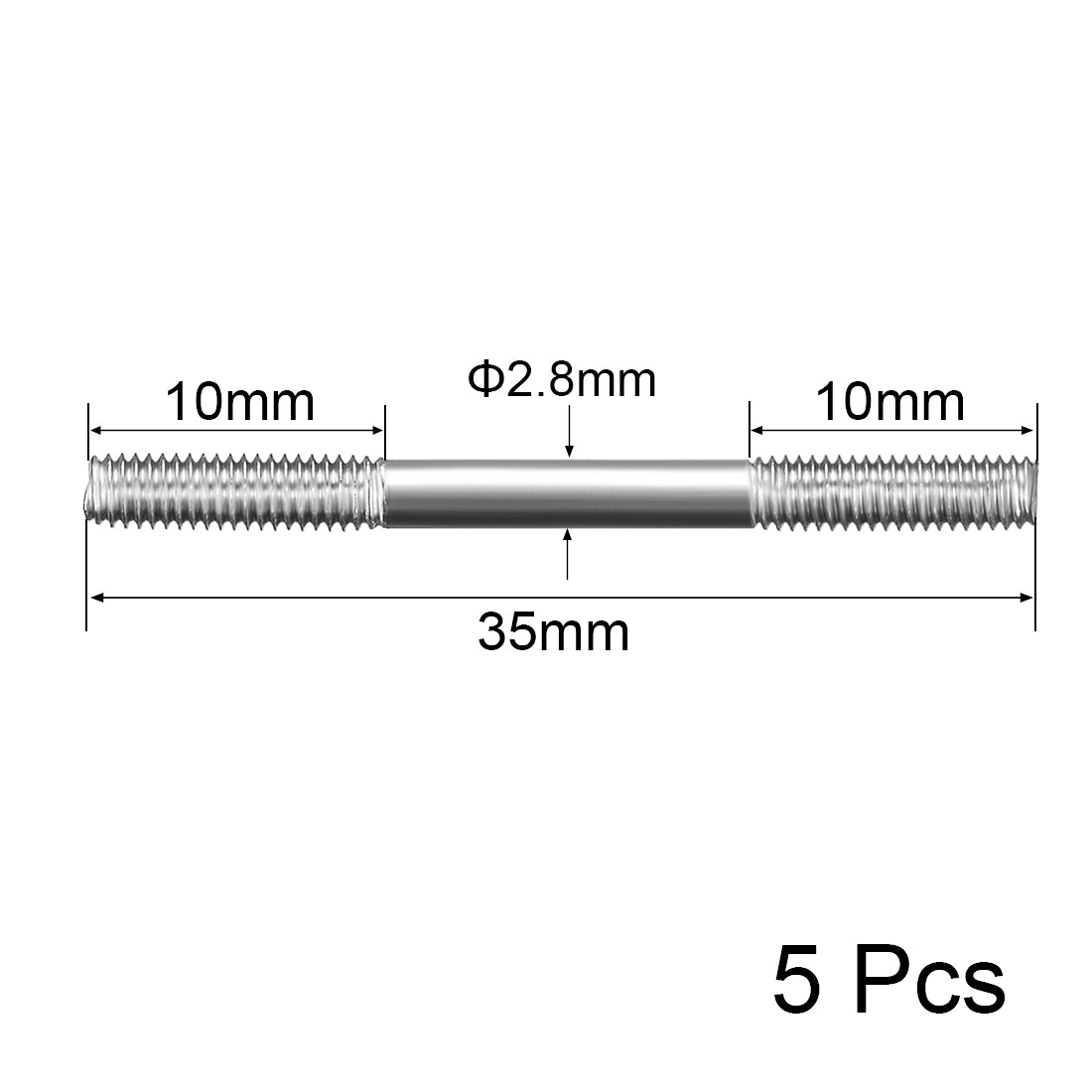 Uxcell M3x200mm Pushrod Connector Stainless Steel Rod Linkage,5pcs ...