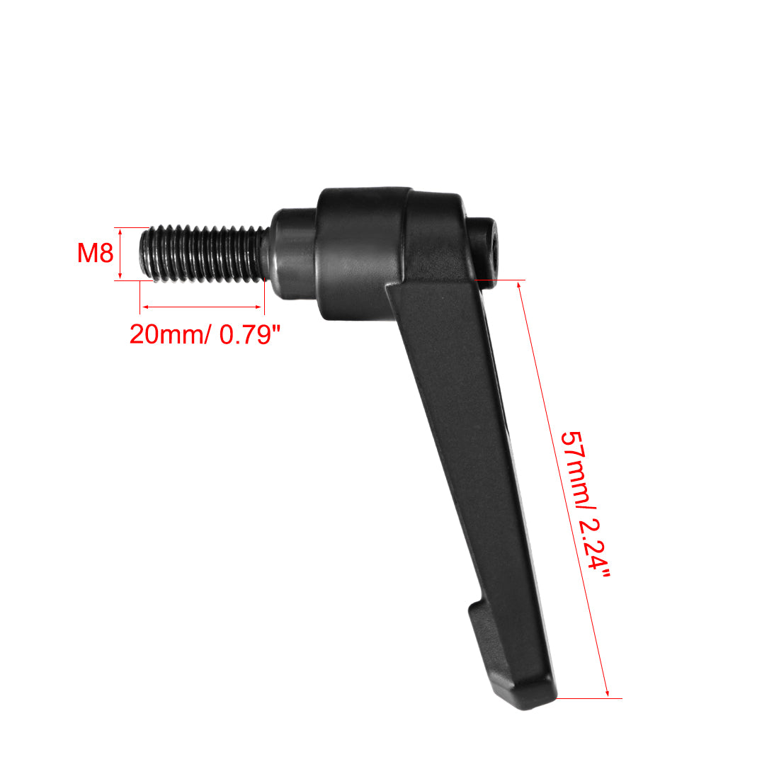 Handle Adjustable Clamping Lever Thread Push Button Ratchet Male ...