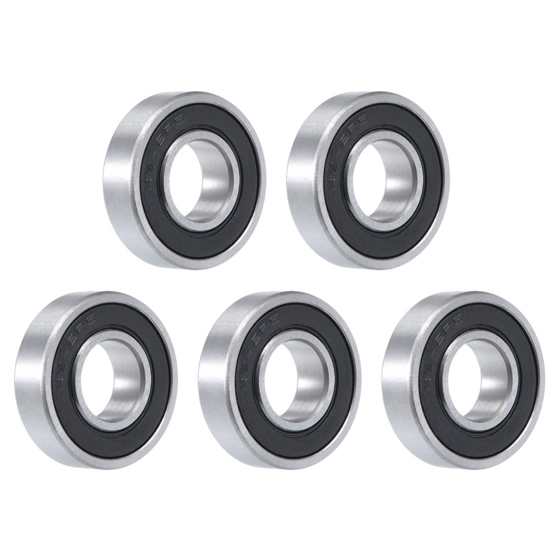 Uxcell R8-2RS Deep Groove Ball Bearing 1/2"x1-1/8"x5/16" Sealed Chrome ...