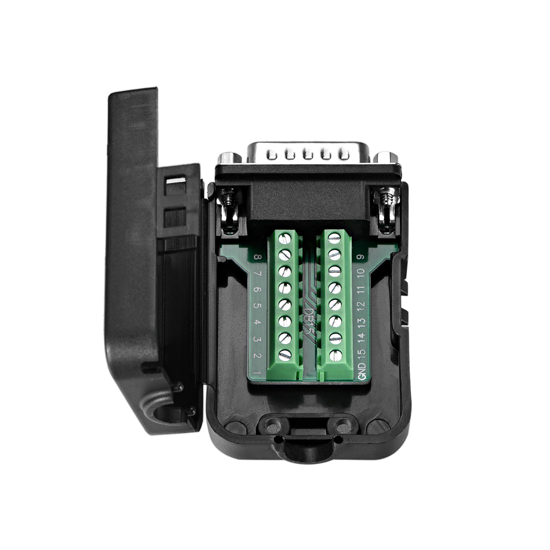 Uxcell D-sub DB15 Breakout Board Connector with Case 15 Pin 2-row Male ...