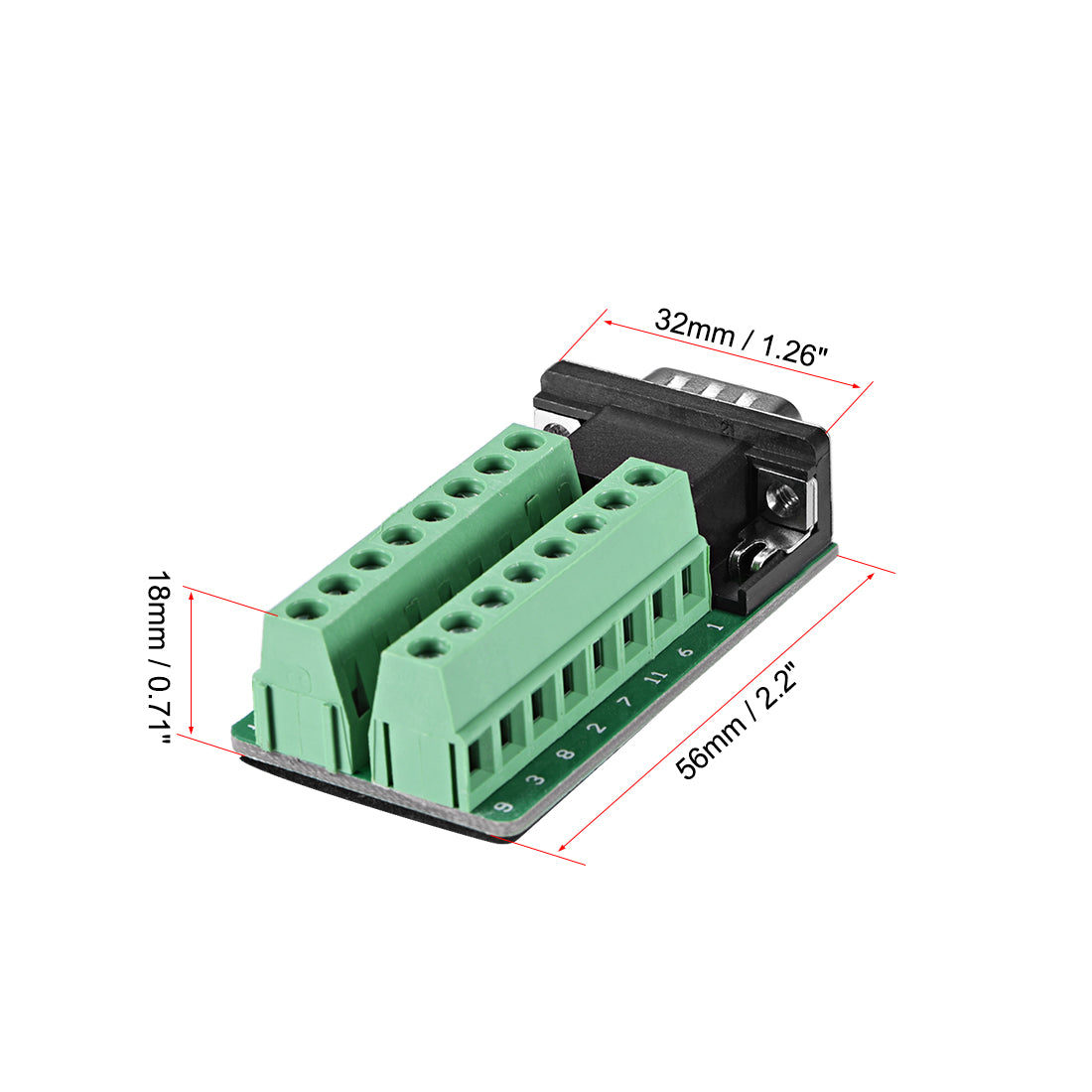 Uxcell D-sub DB15 Breakout Board Connector 15 Pin 3-row Male Port Solderless Terminal Block ...