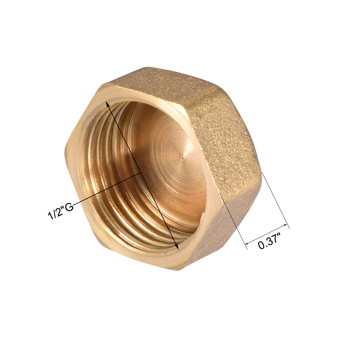 Uxcell Brass Cap, Hex Pipe Fitting 1/2"G Female Pipe Connector | Harfington