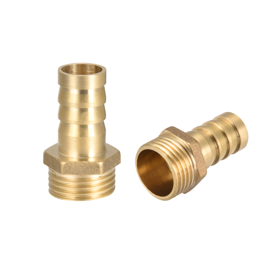 Uxcell Brass Barb Hose Fittings Connector Adapter 14 mm Barbed xG1/2 ...