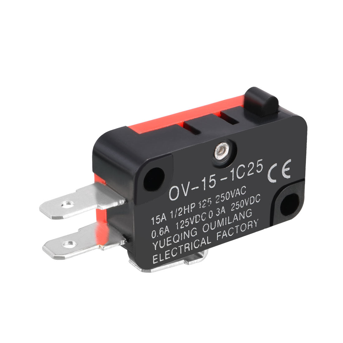 Uxcell OV-15-1C25 15A 125/250V AC 3 Terminals Snap Button Type Micro Limit Switch | Harfington