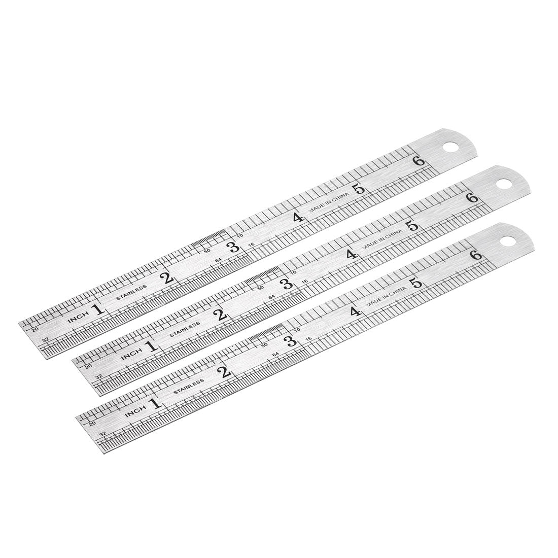 Uxcell Stainless Steel Ruler 6-inch (15cm) Straight Ruler Inches and ...