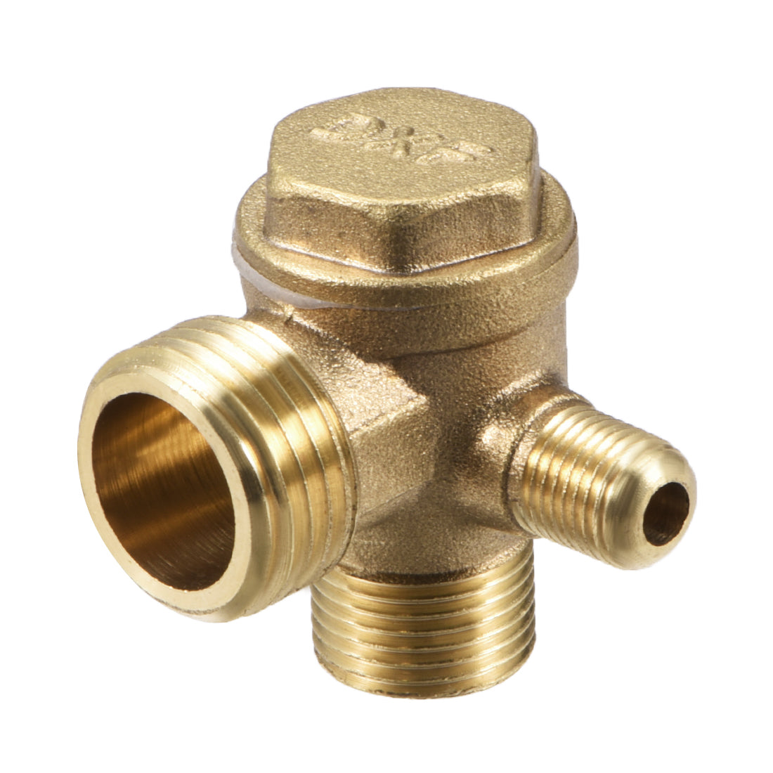 Uxcell Air Compressor Check Valve 90 Degree Male Threaded Brass 3/8PTx1 ...