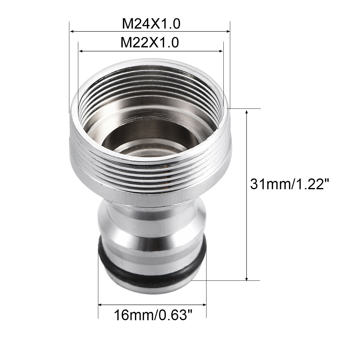 Uxcell Hose Quick Connector 21mm Female 24mm Male Thread Adapter 2pcs ...