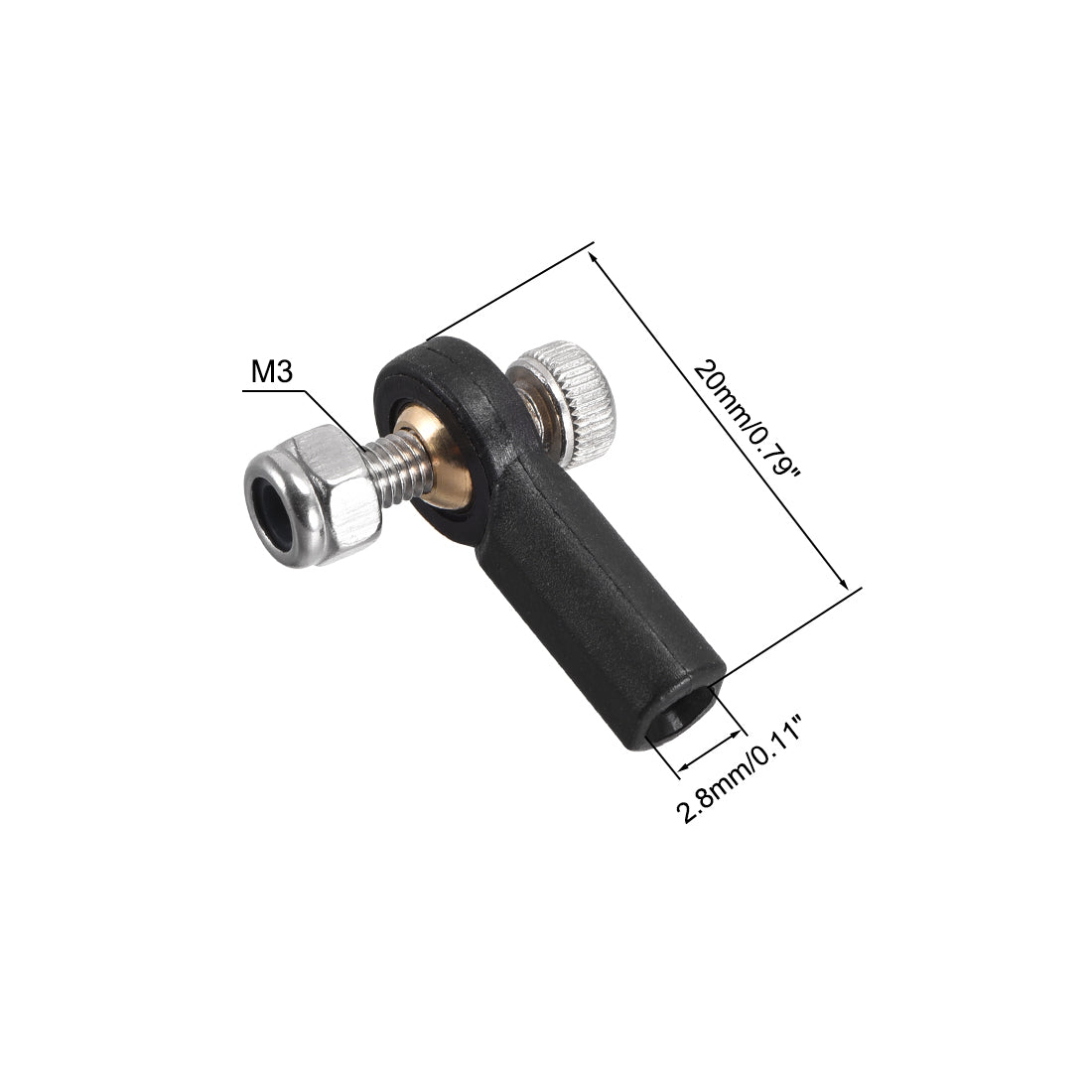 Uxcell 10 PCS M3 3.0xL20mm Lever Steering Linkage Tie Rod End Ball Head End for RC Helicopter ...