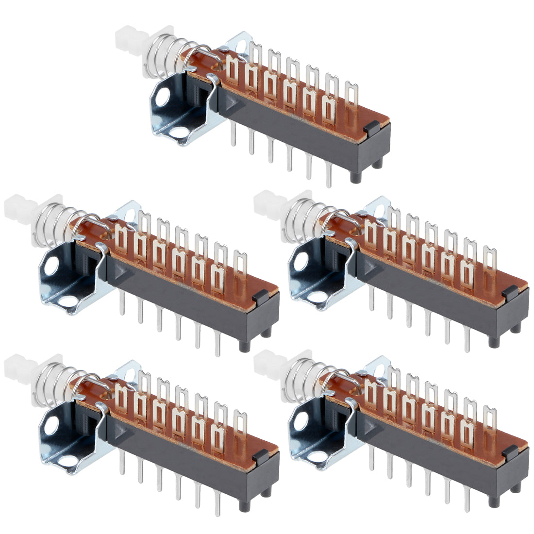 Uxcell Momentary Push Button Switch 4PDT 4 Pole 12 Pin 1 Position 5pcs ...