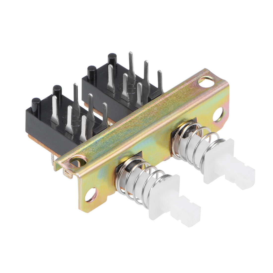 Uxcell Interlock Push Button Switch Piano Type DPDT 6 Pin 2 Row ...