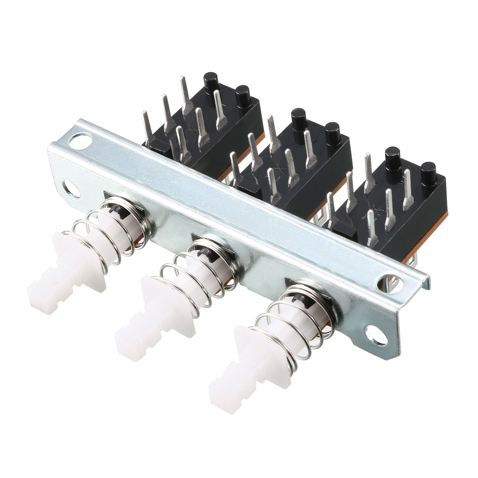 Uxcell Interlock Push Button Switch Piano Type DPDT 6 Pin 3 Row ...