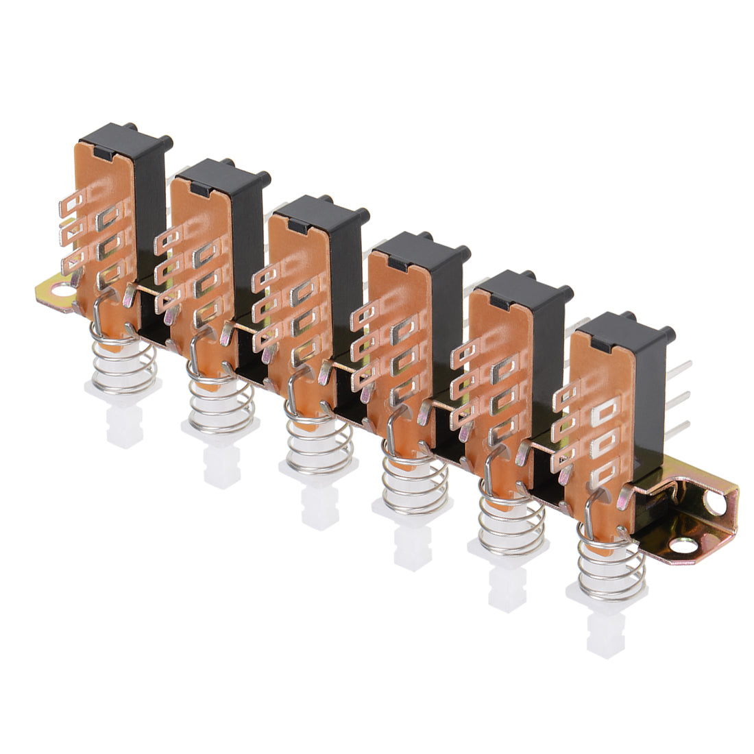 Uxcell Interlock Push Button Switch Piano Type DPDT 6 Pin 6 Row ...