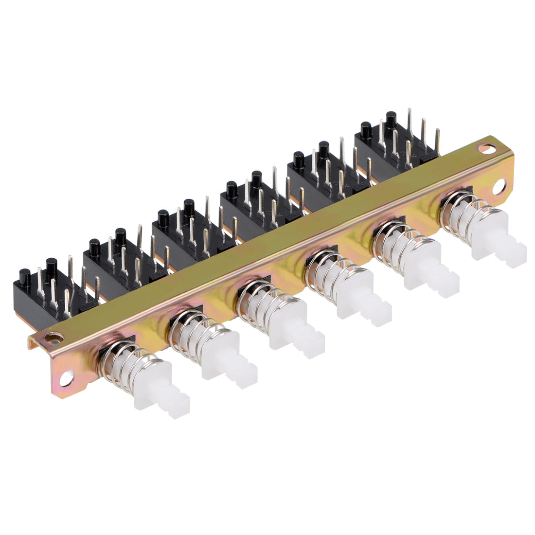 Uxcell Interlock Push Button Switch Piano Type DPDT 6 Pin 6 Row ...