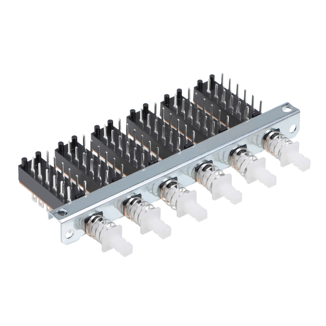 Uxcell Interlock Push Button Switch Piano Type 4PDT 12 Pin 6 Row ...