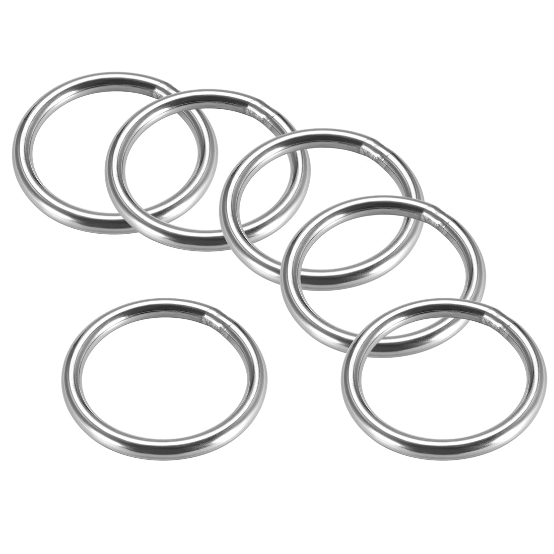 Uxcell Welded O Ring, 50 x 5mm Strapping Round Rings 201 Stainless ...