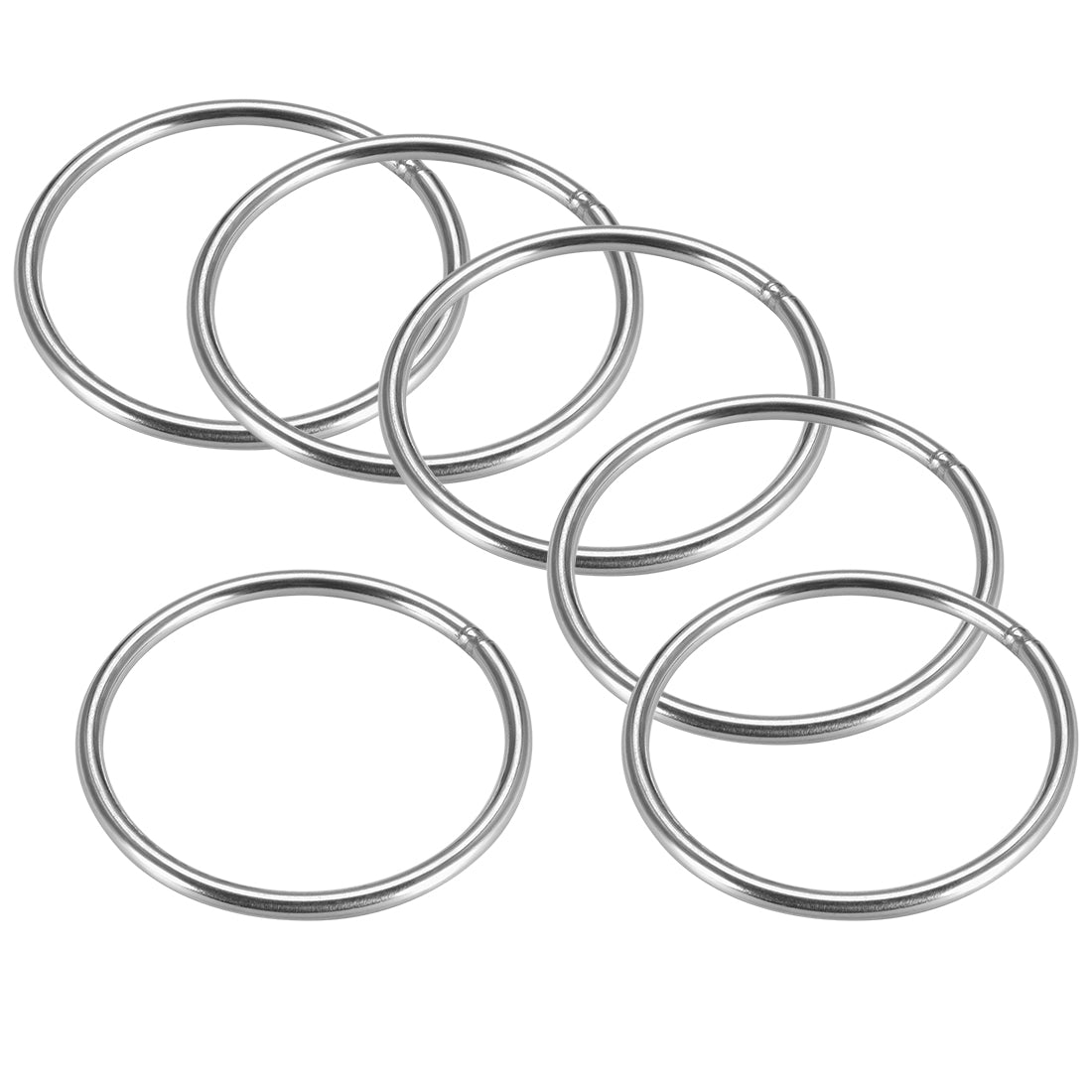 Uxcell Welded O Ring, 80 x 5mm Strapping Round Rings 201 Stainless ...