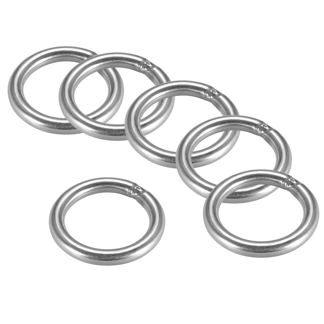 Uxcell Welded O Ring, 50 x 6mm Strapping Round Rings 201 Stainless ...