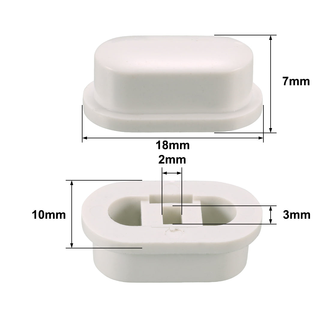 Uxcell 25Pcs Plastic 18x10x7mm Latching Pushbutton Tactile Switch Caps ...