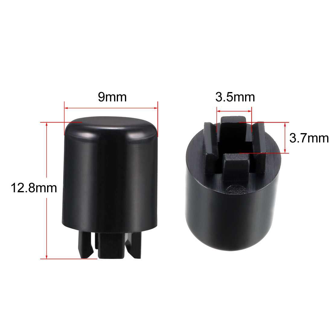 Uxcell 20Pcs Plastic Pushbutton Tactile Switch Caps Cover Keycaps Black ...