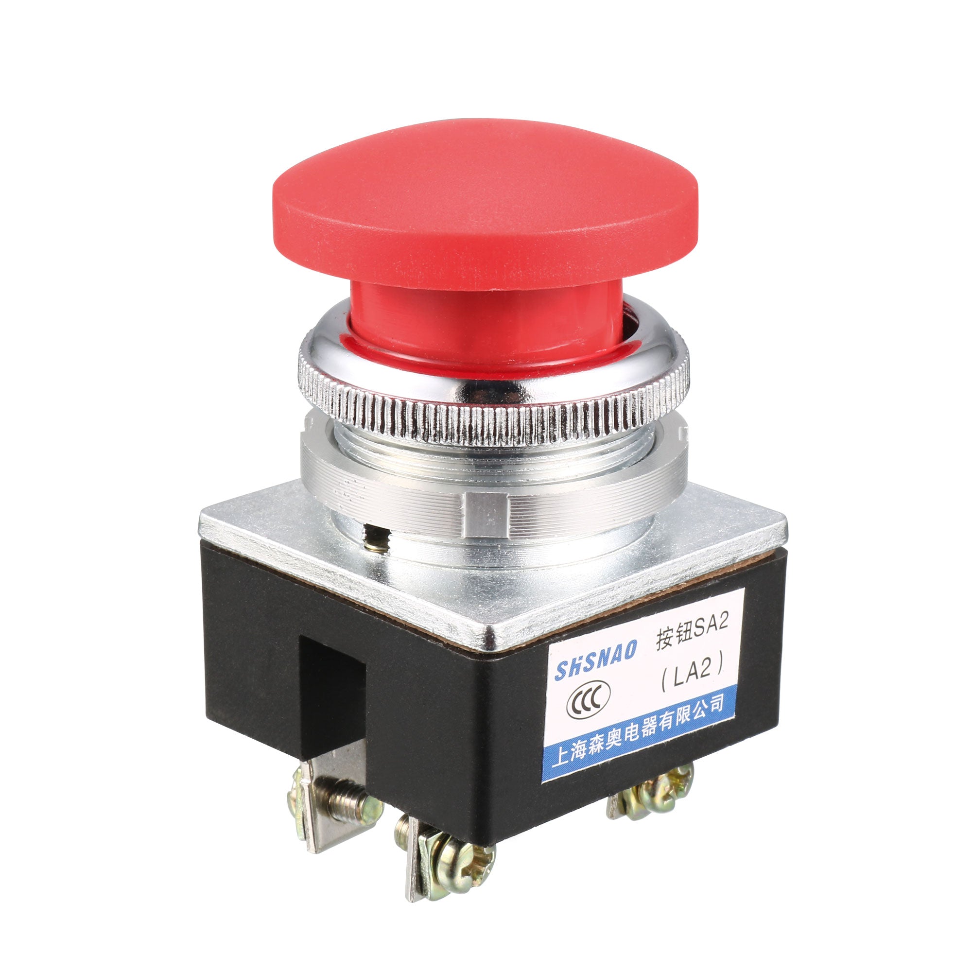 Uxcell Push Bottom Switch Red Momentary AC 380V 5A Mushroom Head ...