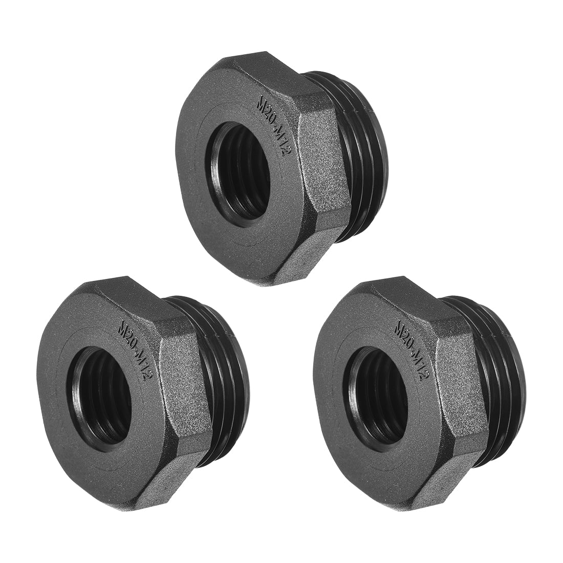 Uxcell Threaded Reducing Bushings Nylon Connector Adaptor M20 Male ...